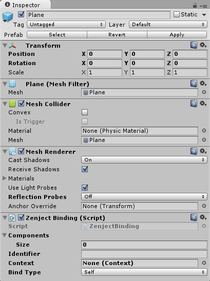 unity game engine how to register a gameobject with zenject s ioc
