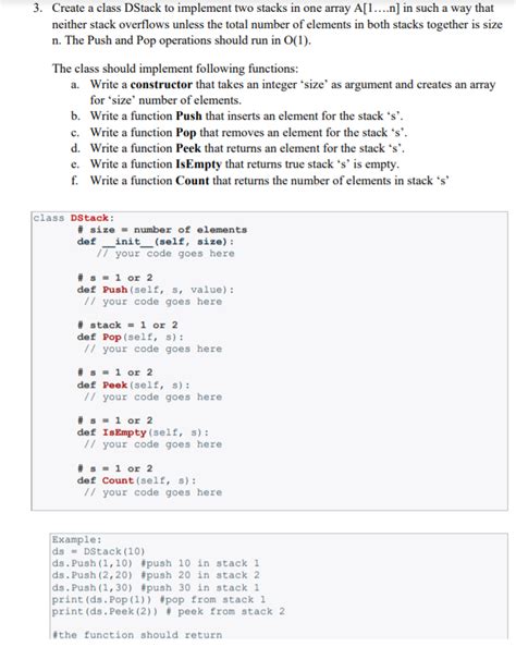 solved all coding is on python 3 create a class dstack t