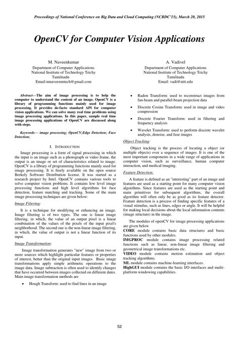pdf opencv for computer vision applications