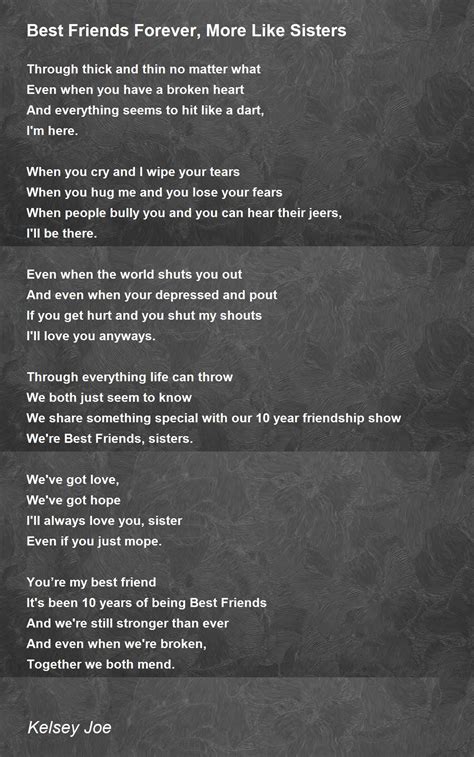 Short Poems About Best Friends Like Sisters