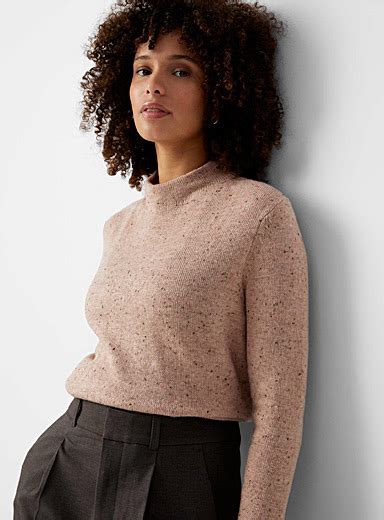 Confetti Knit Funnel Neck Sweater Contemporaine Shop Womens