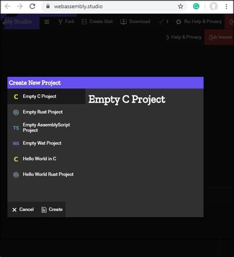 webassembly working with rust