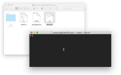 light node js script to send large files p2p