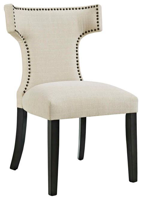 Fabric Dining Chair With Nailhead Trim Transitional Dining Chairs