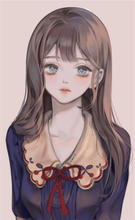 明春 Kai Fine Art Kawaii Anime Kız Manga Kızı Anime Sanatı