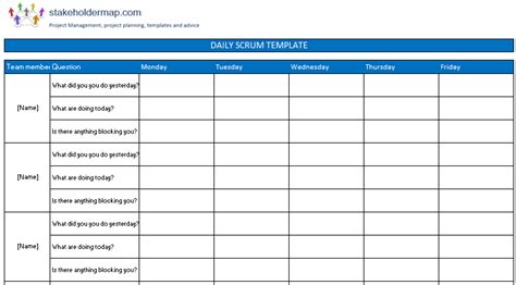 Daily Standup Meeting Excel Template For Your Scrum Team Standuply Images