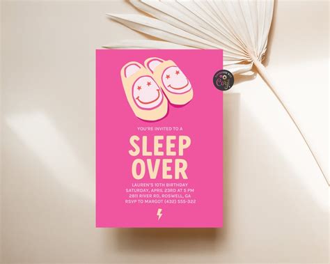 Editable Slumber Party Sleepover Invitation Pajama Party Etsy