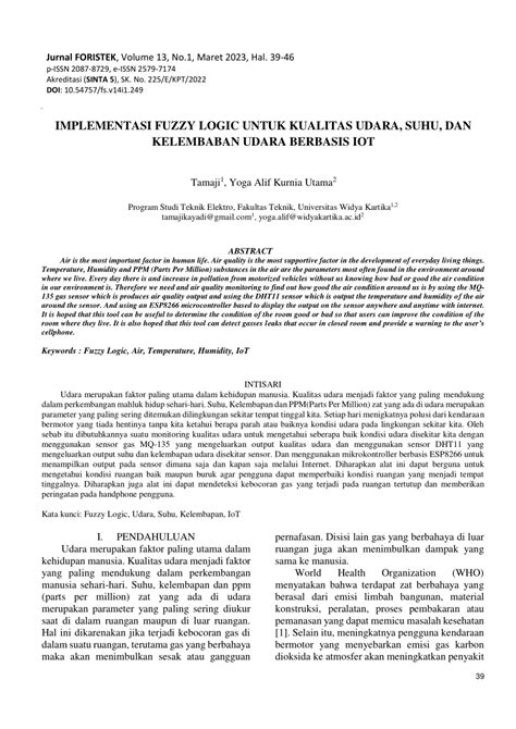 pdf implementasi fuzzy logic untuk kualitas udara suhu dan