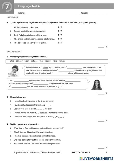 English Class A2 Test Unit 7 6491550 Sudul