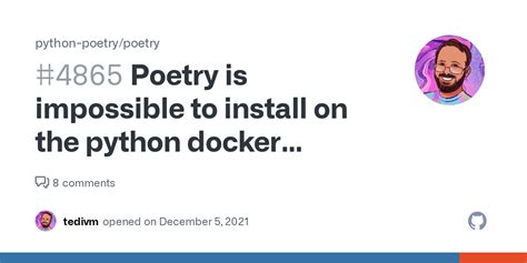 poetry is impossible to install on the python docker images · issue