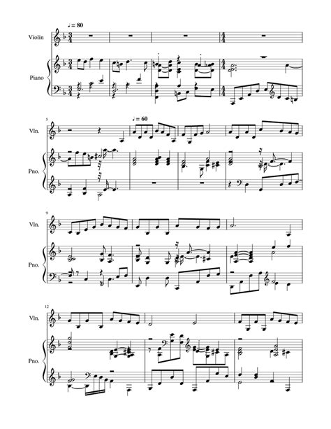 Schindlers List Theme Sheet Music For Piano Violin Solo