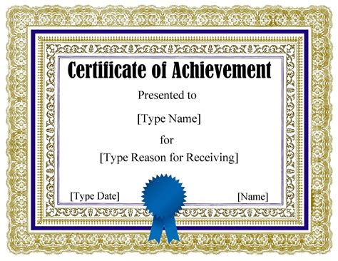 Certificate Of Recognition Word Template