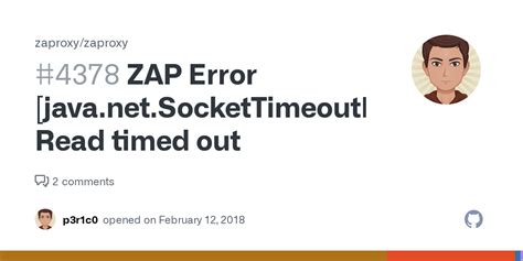 zap error [ sockettimeoutexception] read timed out · issue