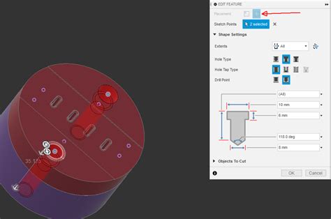 solved getting a new hole to align with an existing hole with 2