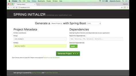 setting up a spring project with a vaadin ui youtube