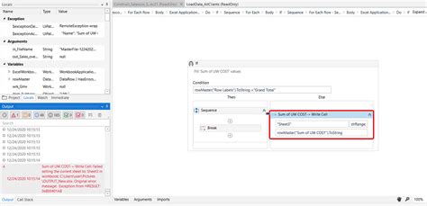 write cell error failed setting the current sheet to and he object