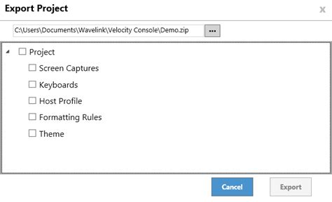 importing and exporting a project