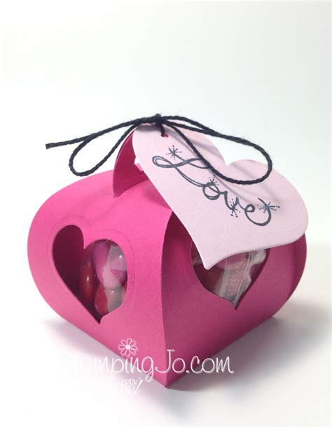 Valentine Treat Box Curvy Keepsake Box Thinlits Hand Stamped Cards
