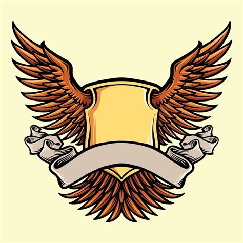 Badge Shield Wing With Ribbon 1997110 Vector Art At Vecteezy