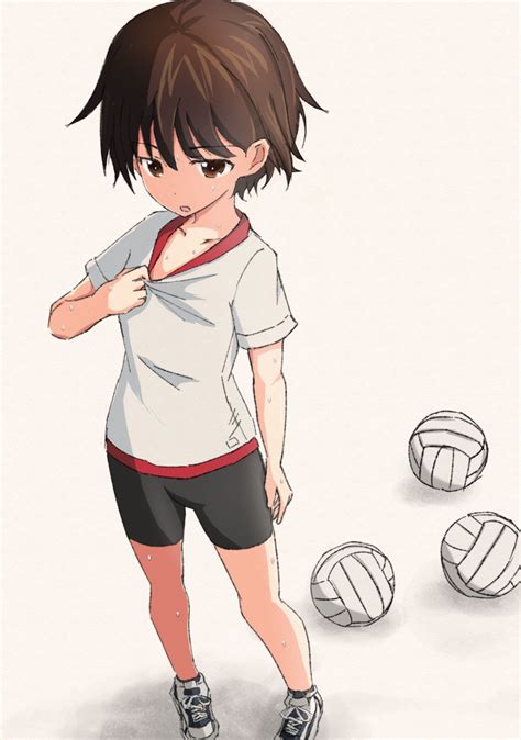 Safebooru 1girl Absurdres Bangs Bike Shorts Black Shorts Brown Eyes