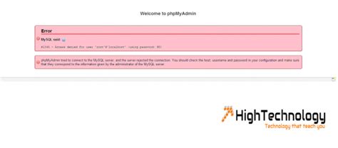 1045 access denied for user root localhost using password no