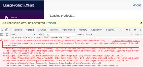 global error handling in blazor webassembly code maze