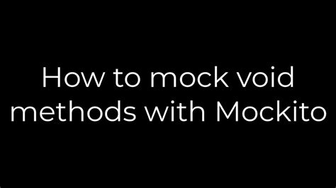 java how to mock void methods with mockito 5solution youtube