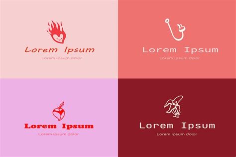Logos Set Illustration Minimaliste Pour Adultes Logo Sex Shop Vecteur