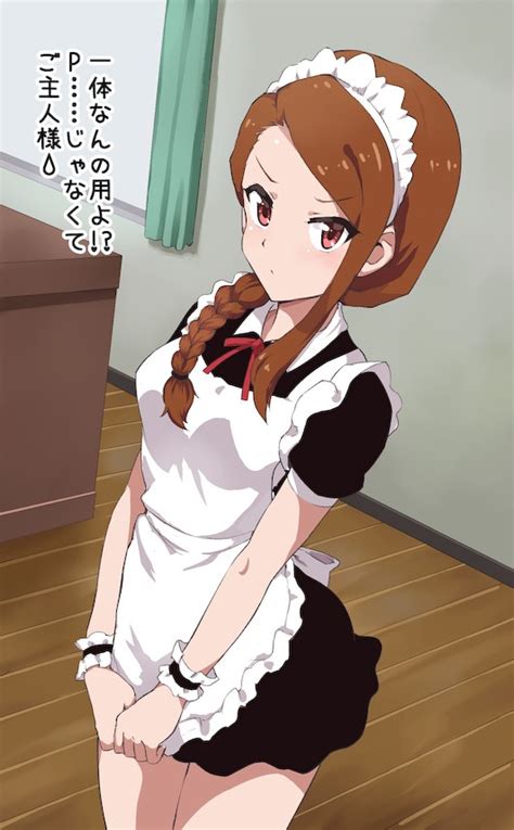 Safebooru 0byte 1girl Alternate Costume Apron Bangs Black Dress Blush