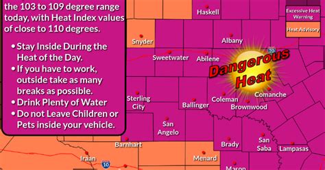 Excessive Heat Warning Issued In Coleman County News