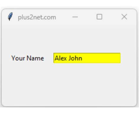python tkinter gui component entry for single line of user text input