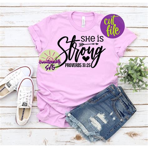 Christian Svg She Is Strong Svg Proverbs 31 Svg Dxf Png Proverbs 31