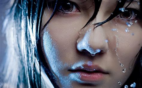 4548366 Long Hair Wet Michaela Isizzu Water Drops Wet Hair