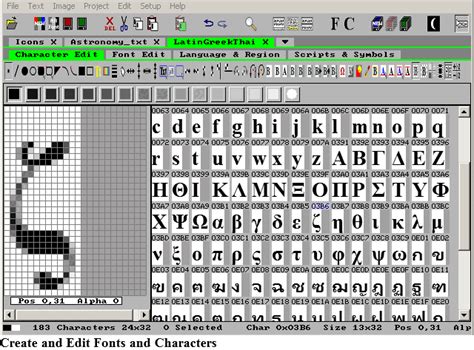 iconedit font and symbol editor with c source output ramtex dk