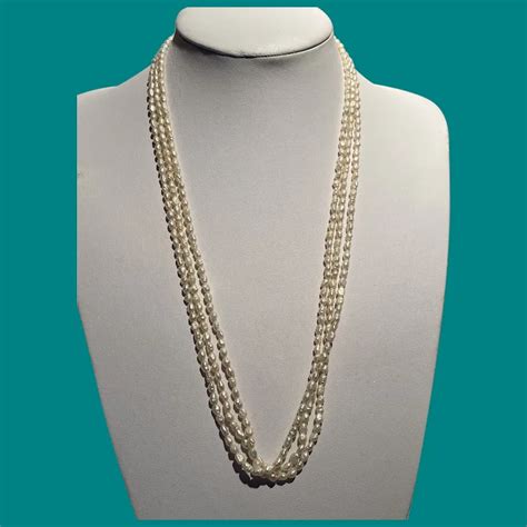 Triple Strand Cultured Freshwater Pearl Necklace Ruby Lane
