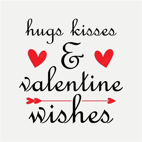 Premium Vector Hugs Kisses And Valentine Wishes