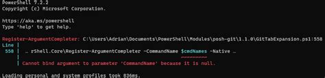 cannot bind argument to parameter commandname because it is null
