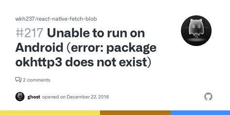 unable to run on android error package ok3 does not exist