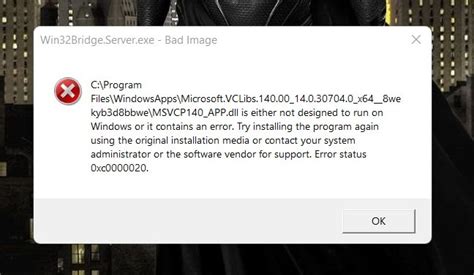 i am getting an error message bad image below can anyone please help