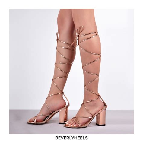 Maken Peep Toe Chunky Heels Gladiators Ankle Wrap Patent Sandals Gold