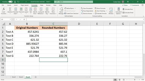 how to use the round function in excel