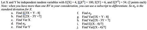 Solved A F Find Oy Let X And Y Be Independent Random
