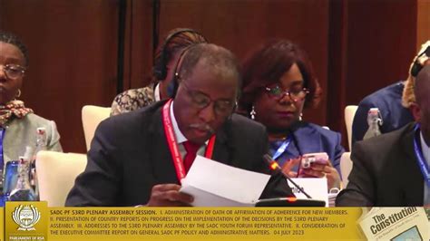 Sadc Parliamentary Forum 53rd Plenary Assembly Session Youtube