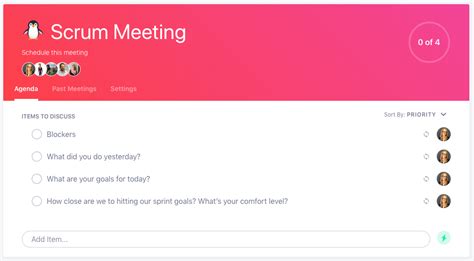 Scrum Meeting Agenda Template
