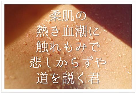 【柔肌の熱き血潮に触れもみで悲しからずや道を説く君】徹底解説 意味や表現技法･句切れ･鑑賞文など 短歌の教科書｜短歌の作り方・有名短歌の