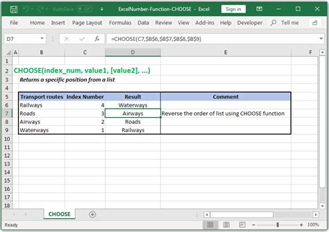 use choose function in excel excelnumber