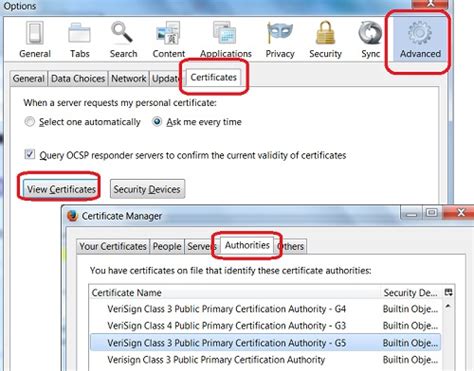 archived viewing pre installed certificates in firefox 35