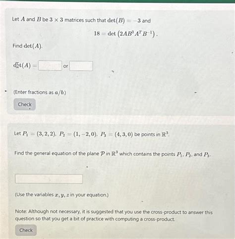 Solved Let A And B Be 3×3 Matrices Such That Det B −3 And
