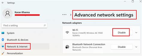 enable or disable wi fi and ethernet adapter on windows 11