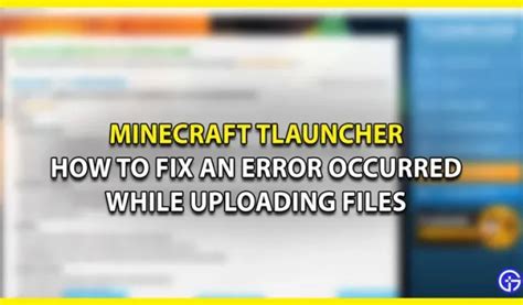 minecraft tlauncher an error occurred while loading files fix